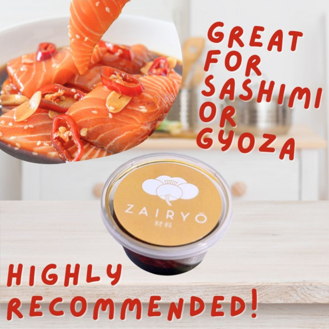 Zairyo Japanese Garlic Chilli Soy Sauce - for Sashimi Zuke and Gyoza